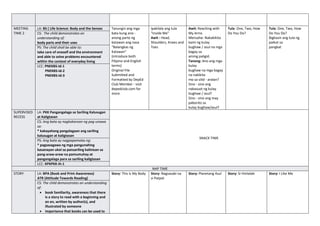 Daily Lesson Log _ Second Quarter (Kindergarten) | DOCX