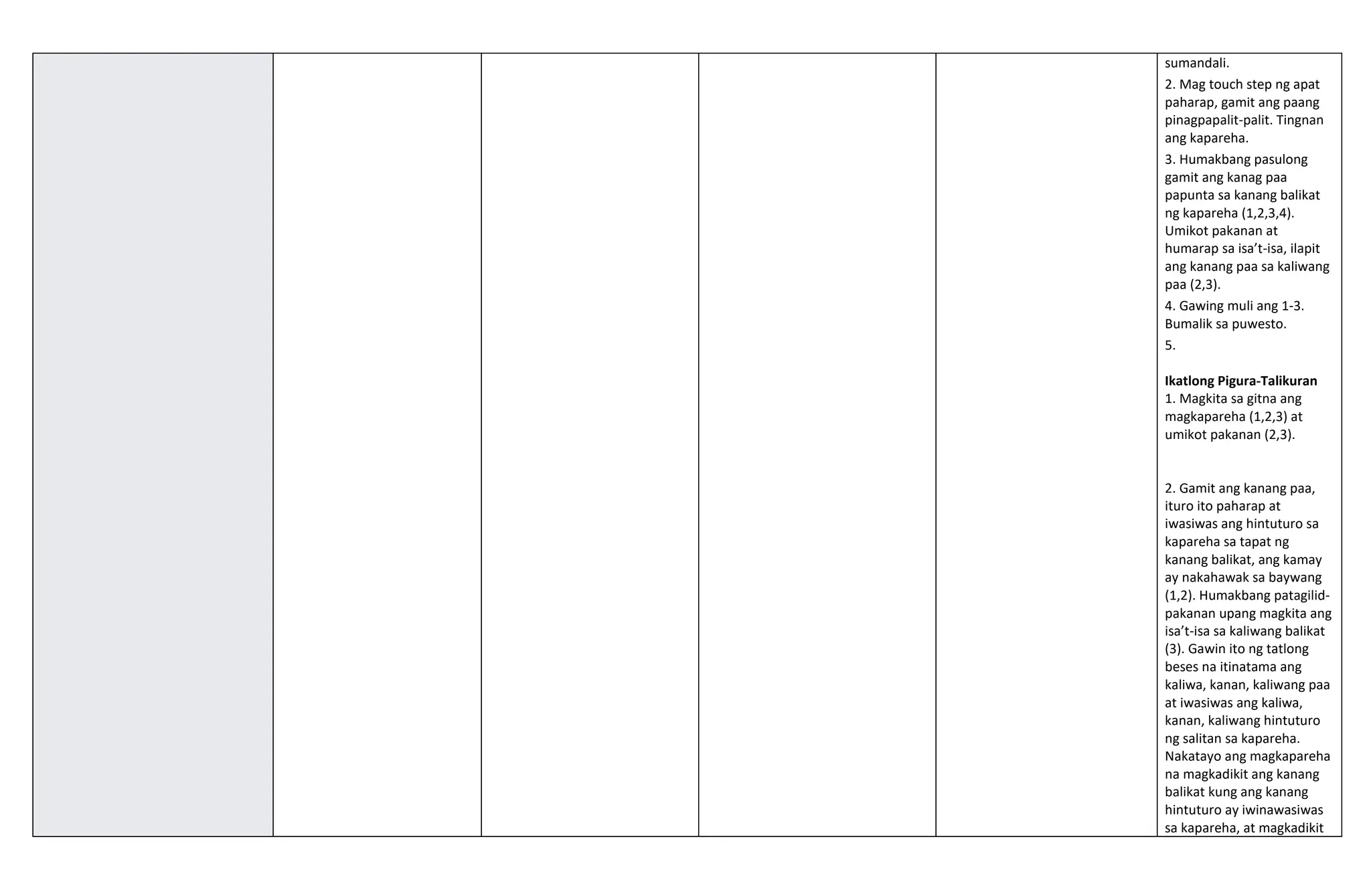 DLL_MAPEH 5_Q4_W5.docx for elementary catechism | DOCX