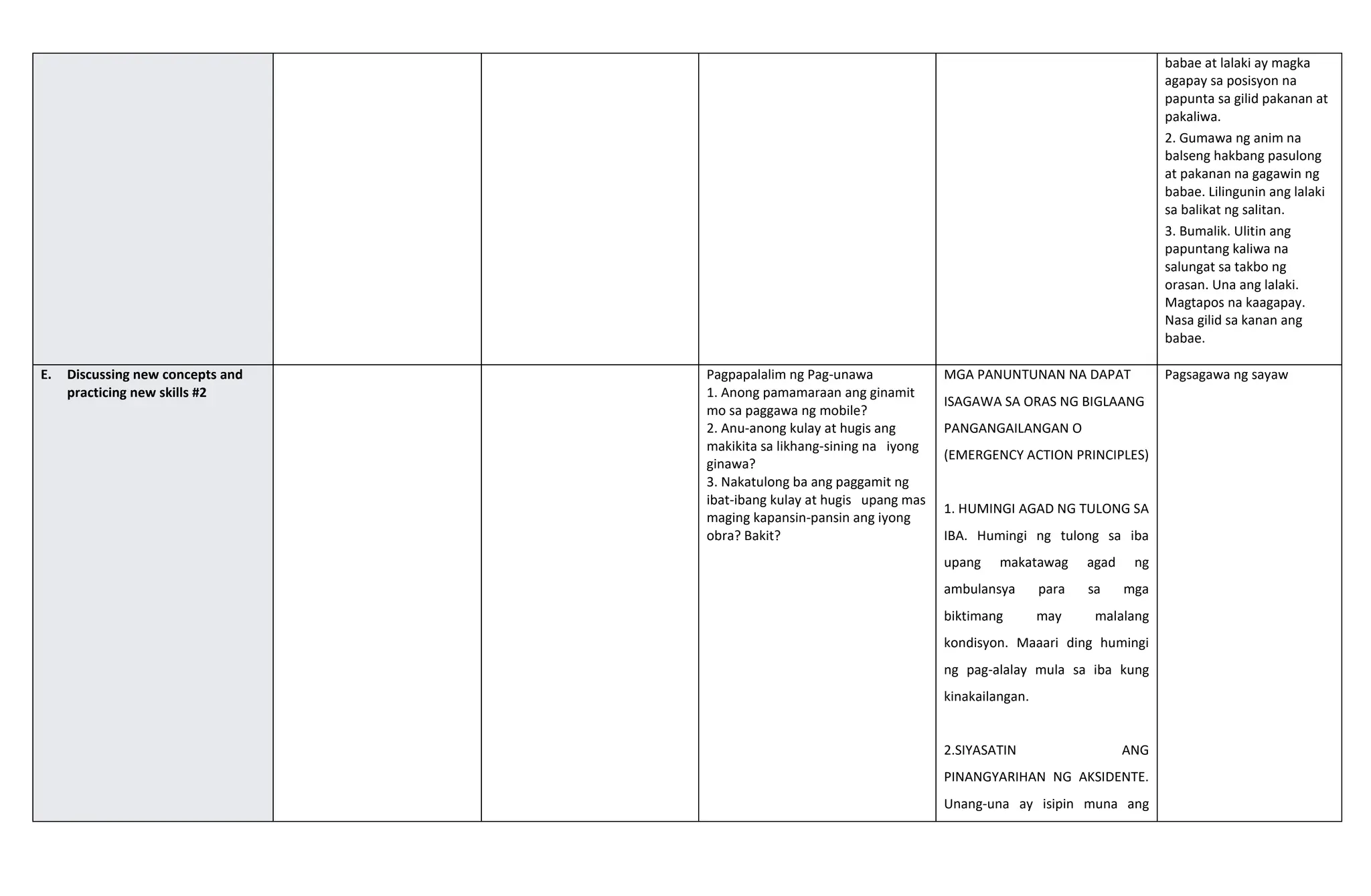 DLL_MAPEH 5_Q4_W5.docx for elementary catechism | DOCX