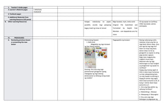 DLL_MAPEH 5_Q4_W5.docx for elementary catechism | DOCX