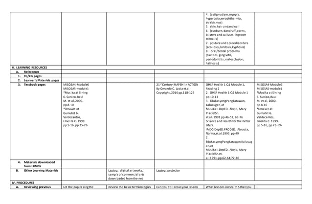 DLL_MAPEH 6_Q1_W1.docx | Medical Health