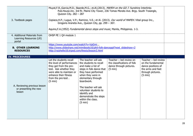 DLL MAPEH7_3rd quarter.pdf | Musicals | Genres