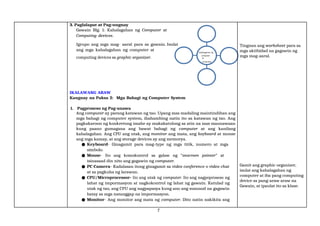 Kahalagahan ng computer at computing devices | DOCX