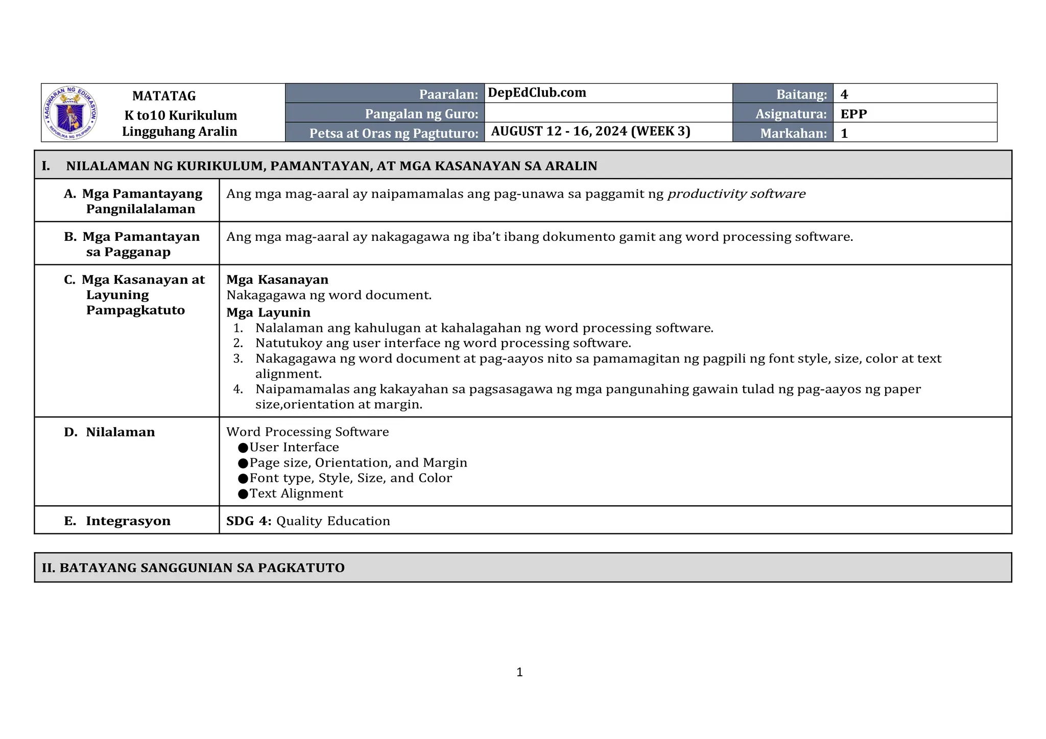 DLL MATATAG _EPP 4 Q1 W3............docx