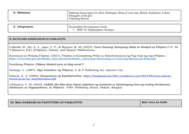 DLL MATATAG FILIPINO 7 Quarter 1 Week 4 | DOCX