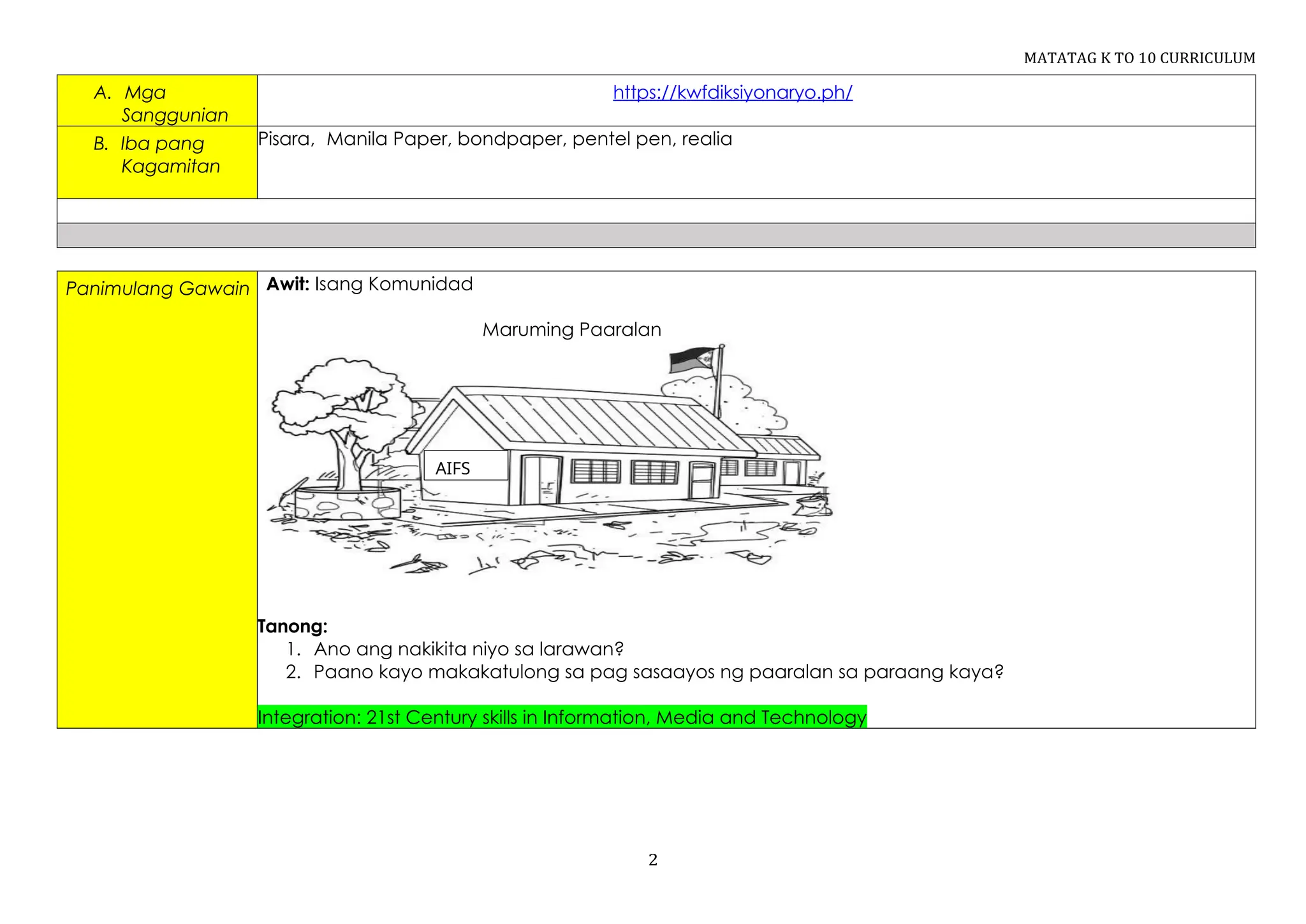 DLL in in Makabansa 1. Topic Pagpapanaliti ng kalinisan sa paaralan | DOCX