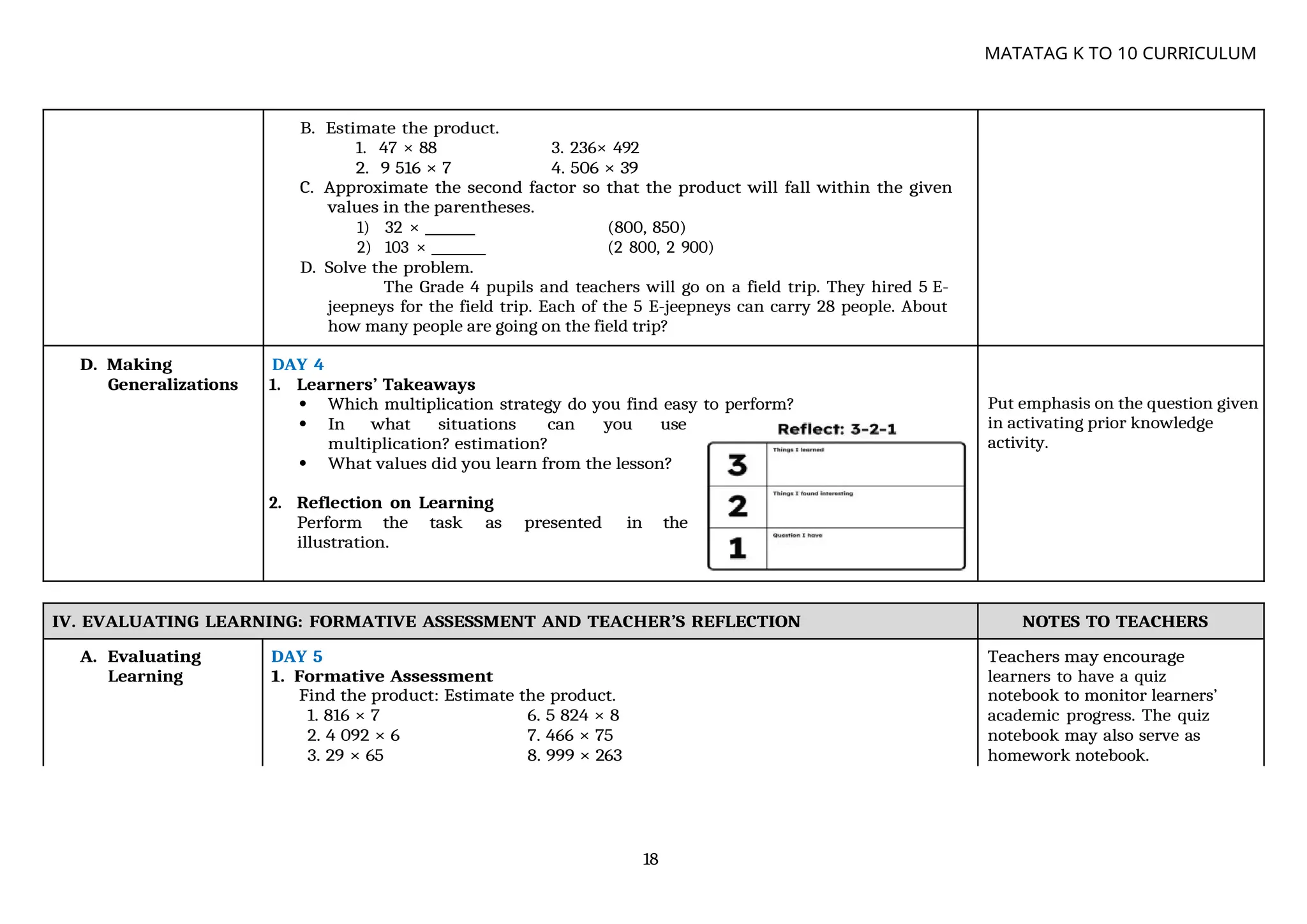 DLL for MATATAG _MATHEMETICS 4 Q2 W1 new | DOCX | Homework and Study | Education