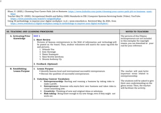 DLL MATATAG _TLE 7 Q1 W2 MATATAG K to 10 Curriculum Weekly Lesson Log | DOCX