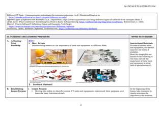 Daily Lesson Log MATATAG ICT TEchnology 8 | DOCX