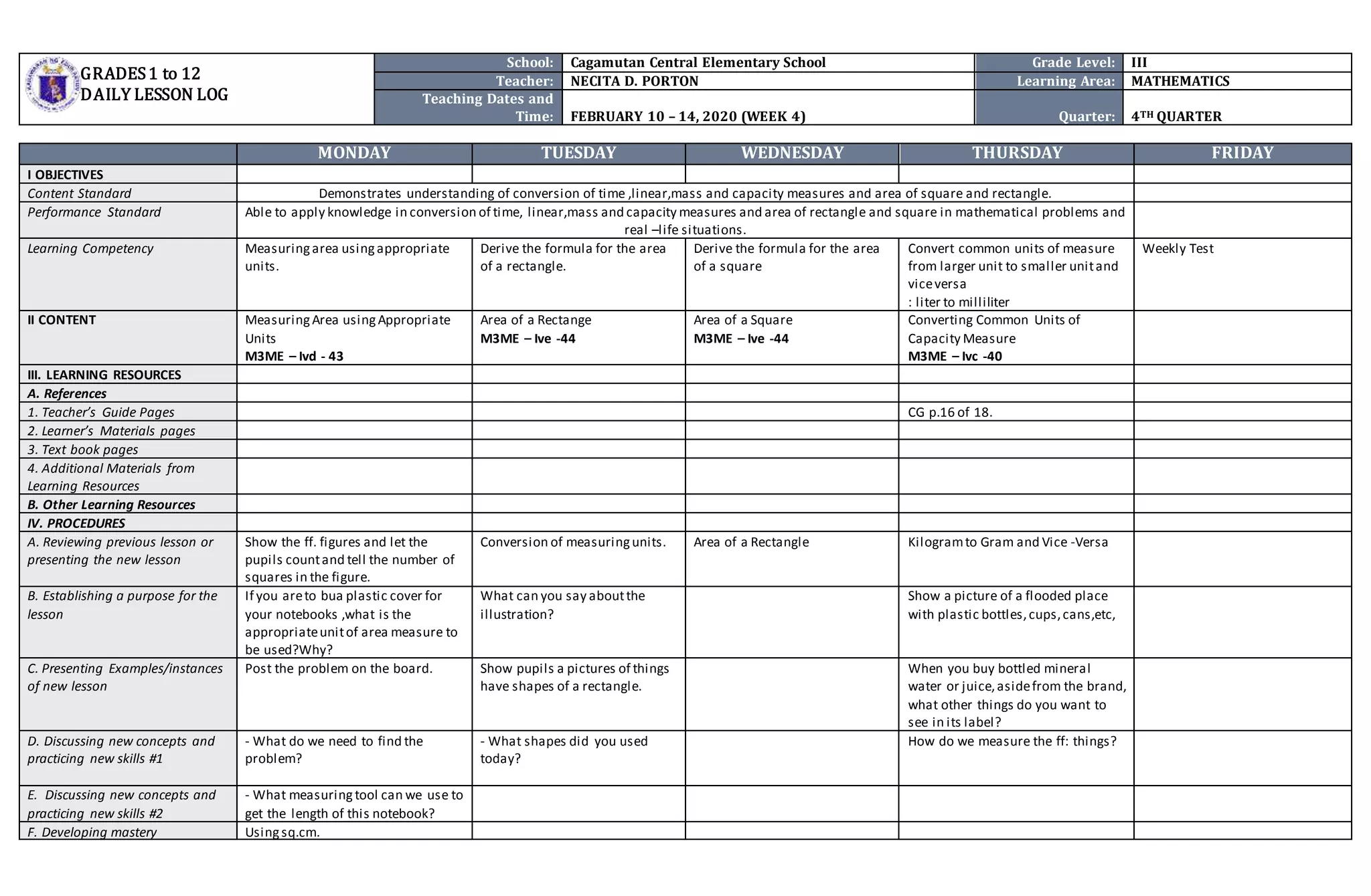 Dll mathematics 3 q4_w4 | DOCX