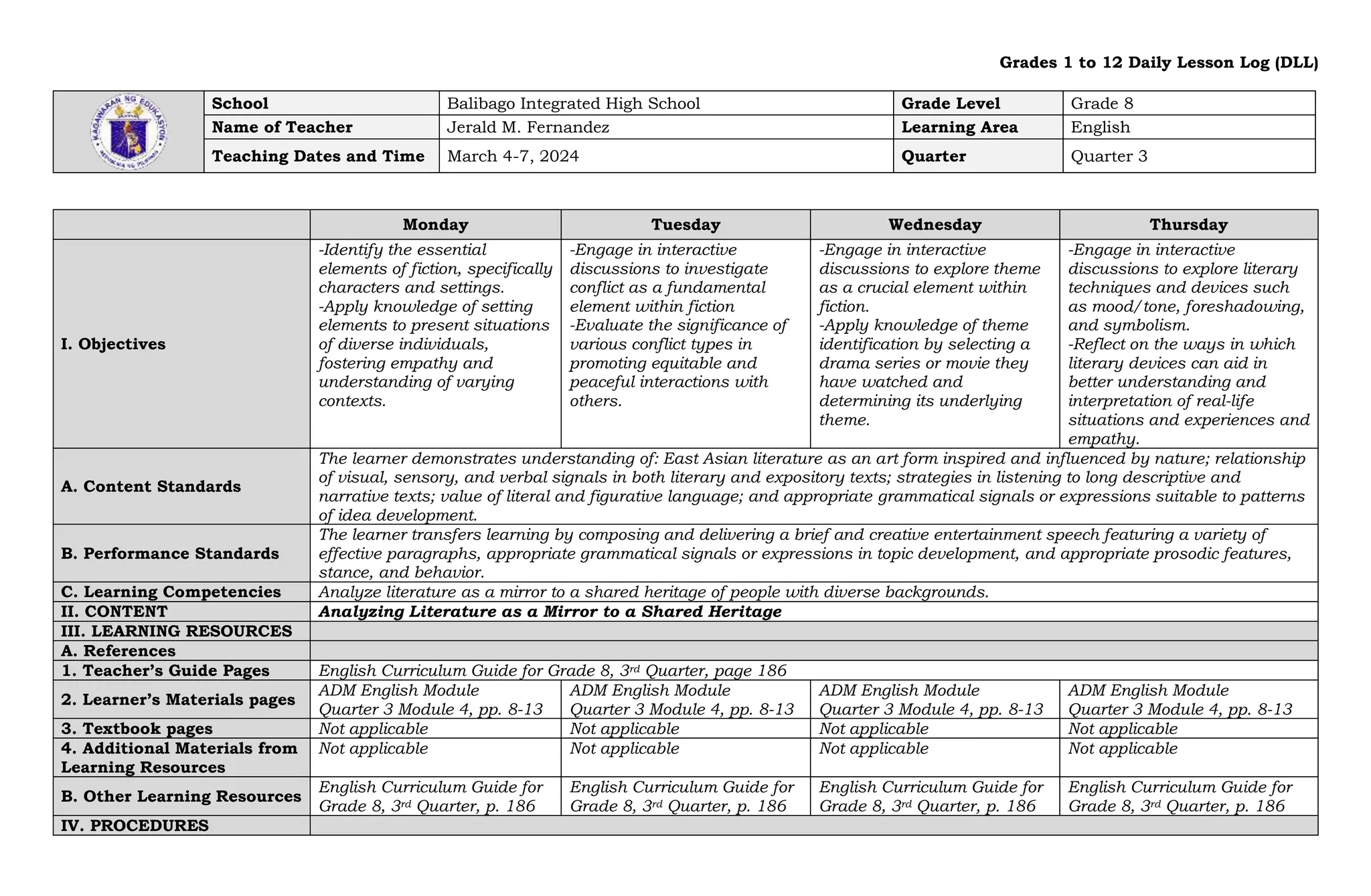 DLL on Elements of Fiction by Jerald Fernandez.docx