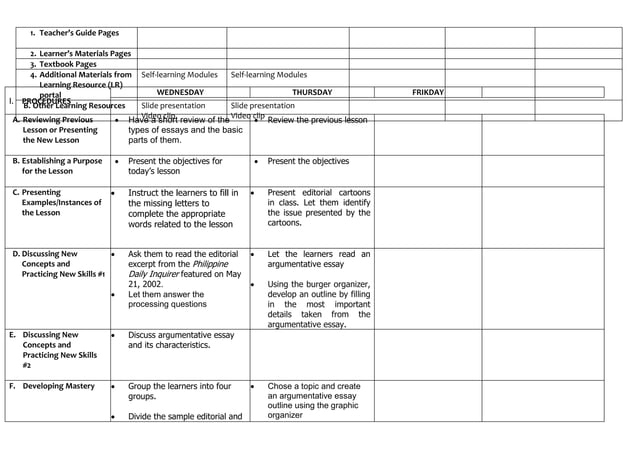 Daily Lesson Log English 10 Quarter 3 Lesson 1 | DOCX