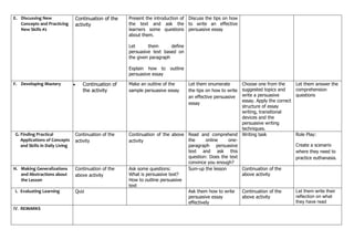 Daily Lesson Log English 10 Quarter 3 Lesson 3 | DOCX