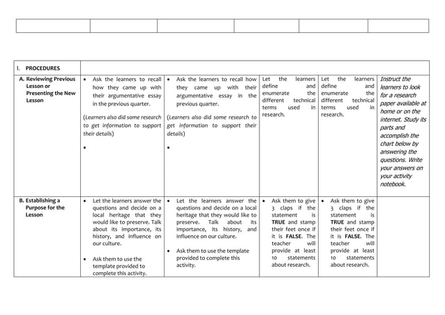 Daily Leson log English 10 Quarter 4 Lesson 1 | DOCX