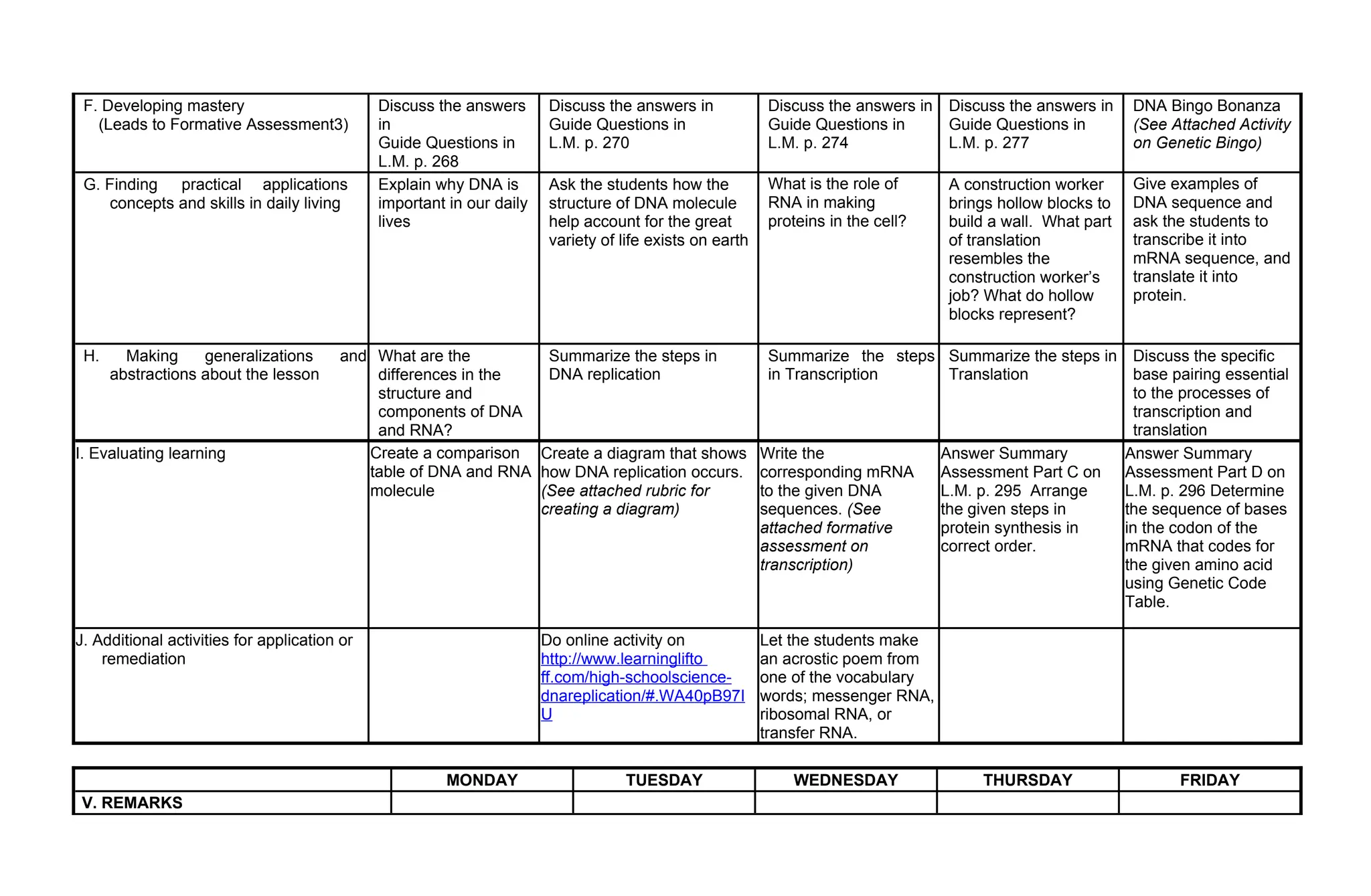 Daily Lesson Log_ SCIENCE 10-Quarter 13_W7 | DOCX