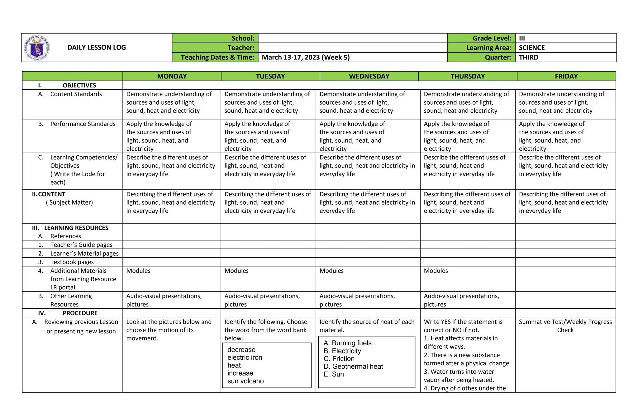DLL_SCIENCE 3_Q3_WEEK 5.docx daily lesson log | PPT