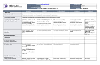 Daily Lesson Log for Grade Five- Science | DOCX