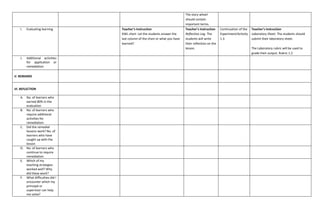 Daily Lesson Log science quarter one week one | DOCX | Chemistry | Science