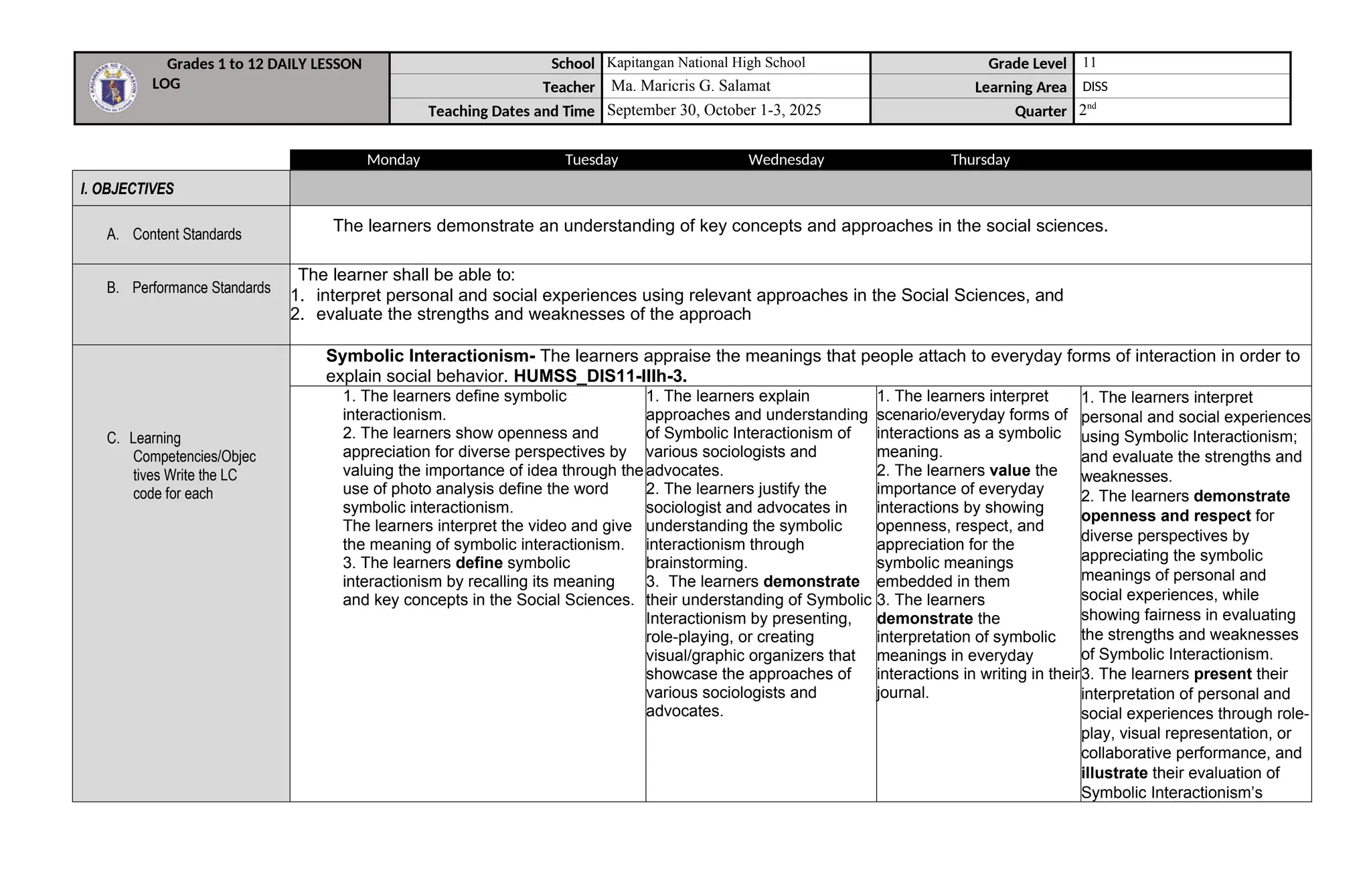 DLL Symbolic Interactionism_object .docx