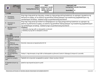 DAILY LESSON LOG FOR FILIPINO JUNIOR HIGH | PPT