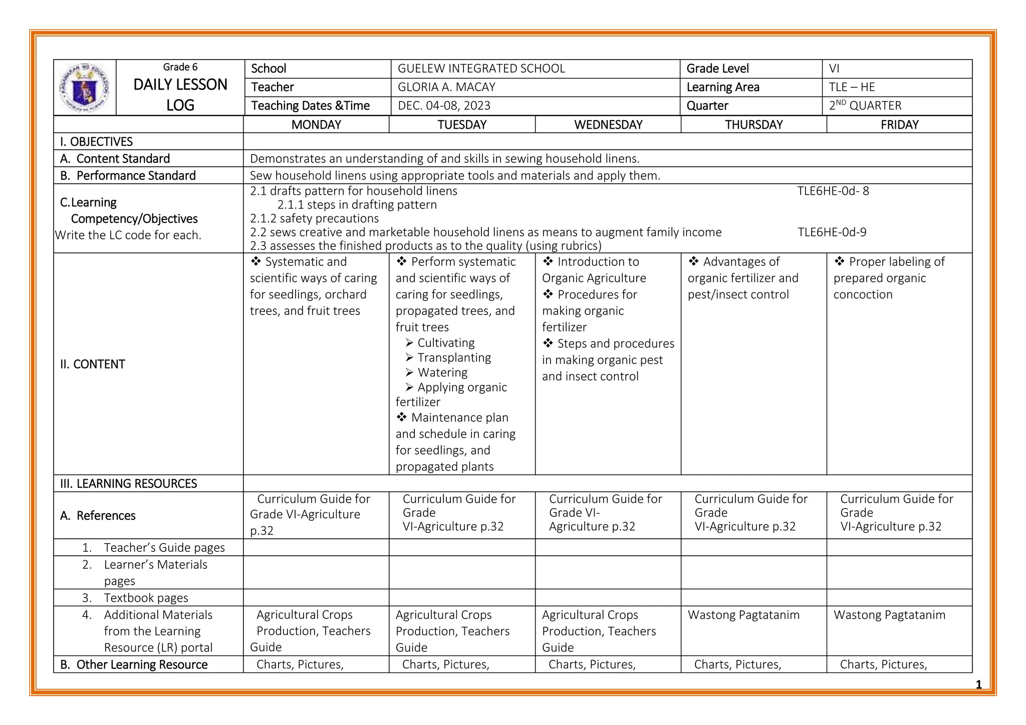 DLL TLE 6 HOME ECONOMICS SY2023-2024 Dec. 04-08.docx
