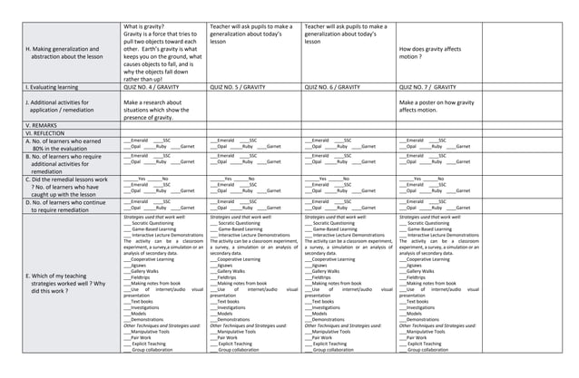 Science 6-Quarter 3 Daily Lesson Log Week 5 | DOCX