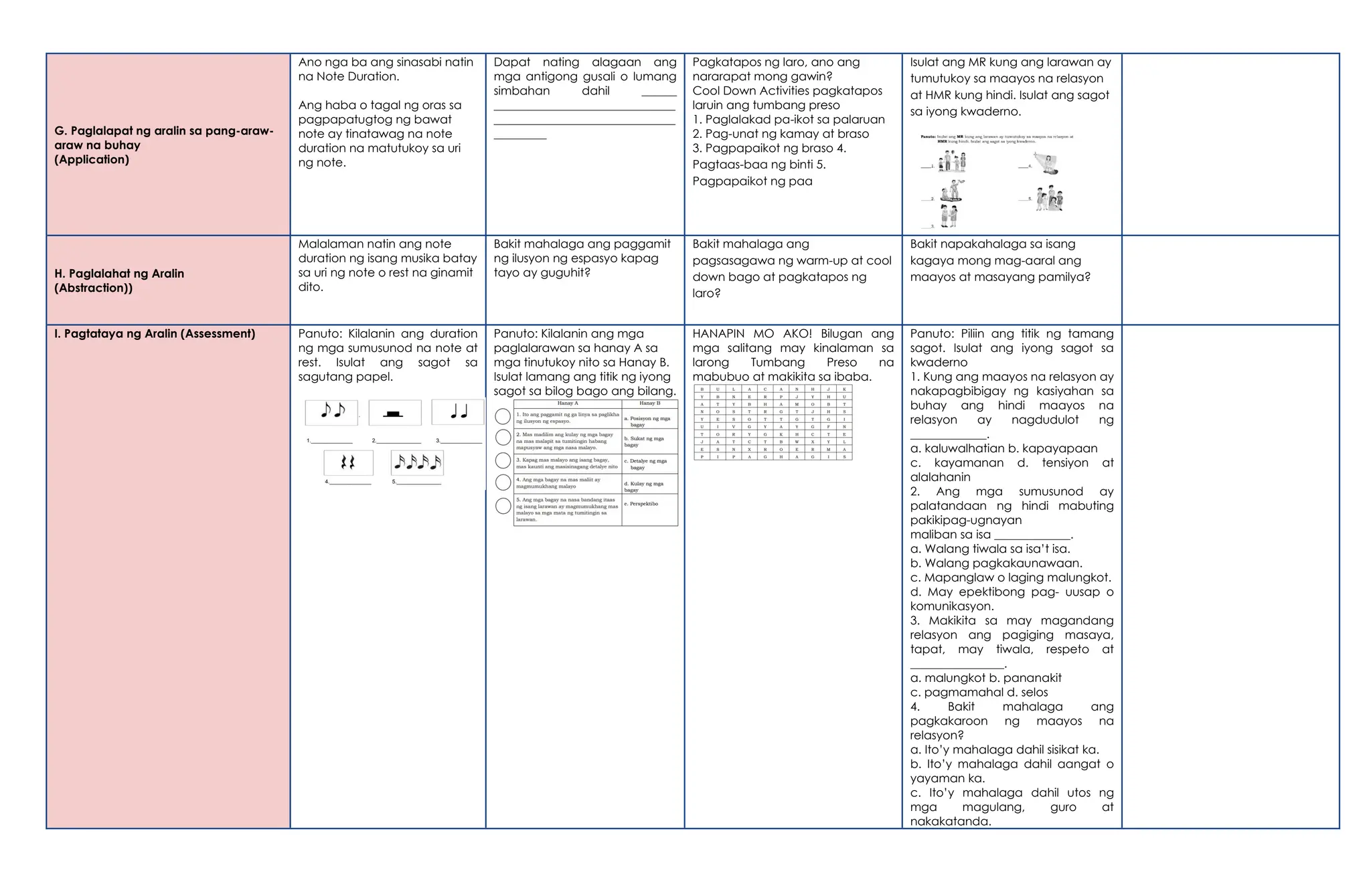 DLL WEEK 4-Q1 MUSIC,HEALTH,ARTS PHYSICAL EDUC. | DOCX