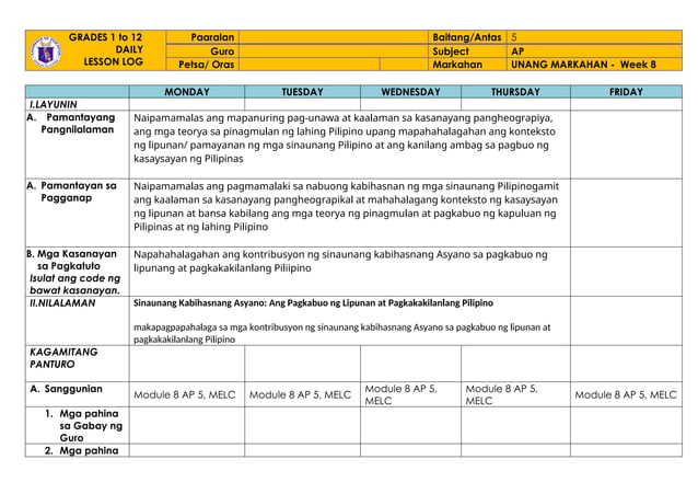 DLL WEEK 8 AP.docx DLL WEEK 8 Aralingpanlipunan.docx