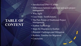 TRADITIONAL AND AGILE PROJECT MANAGEMENT(KANBAN) | PPTX | Computer Software and Applications ...