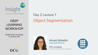 Object Segmentation (D2L7 Insight@DCU Machine Learning Workshop 2017) | PPT