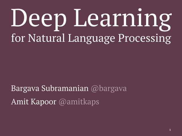 Deep Learning for NLP | PDF