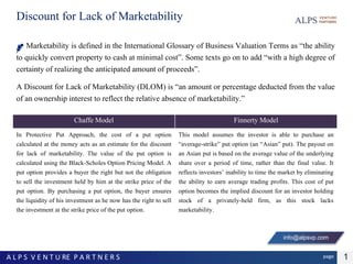 Discount for Lack of Marketability - Comphrensive Study | PPTX