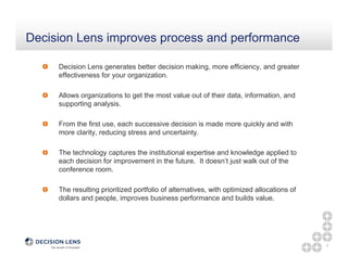 Decision Lens Overview | PDF
