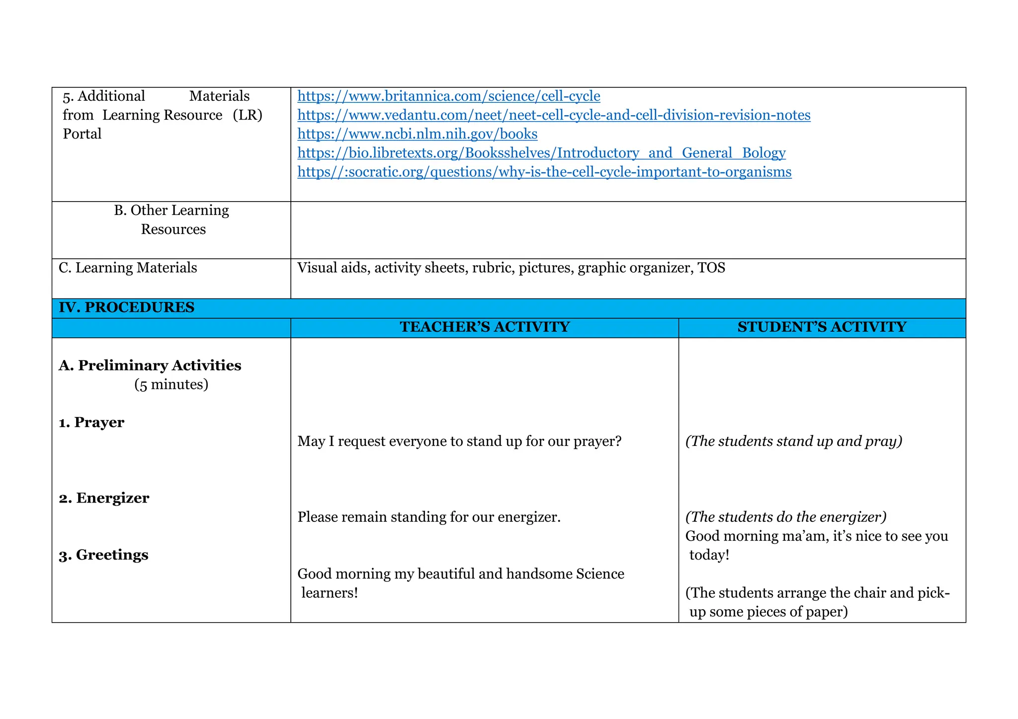 Detailed lesson plan- CELL CYCLE. DELA CRUZ, IRISH | DOCX