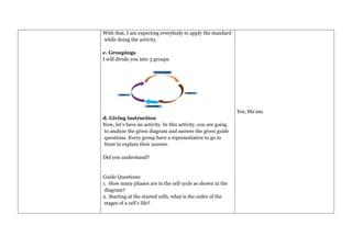 Detailed lesson plan- CELL CYCLE. DELA CRUZ, IRISH | DOCX