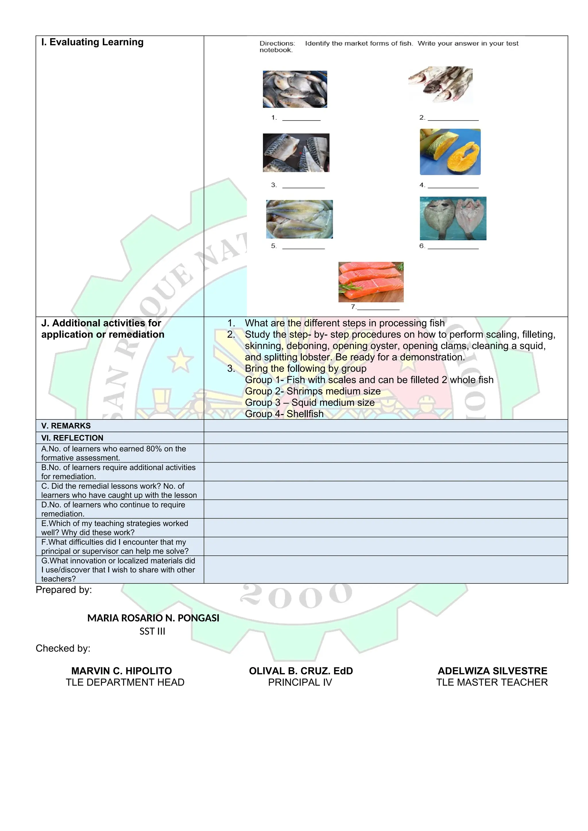 lesson plan in Prepare and cook seafoods.docx