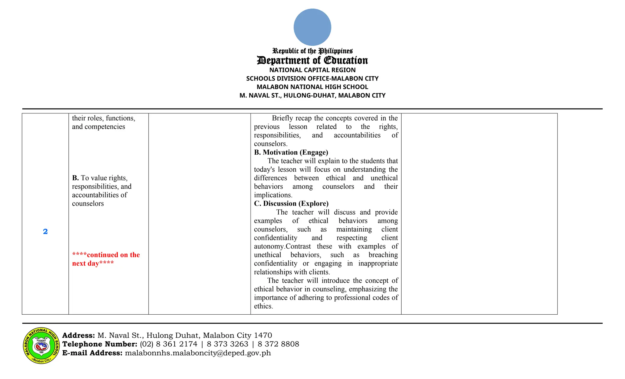 DLP-DIASS QTR 1 week 6 Ethical and Unethical Counselling.docx