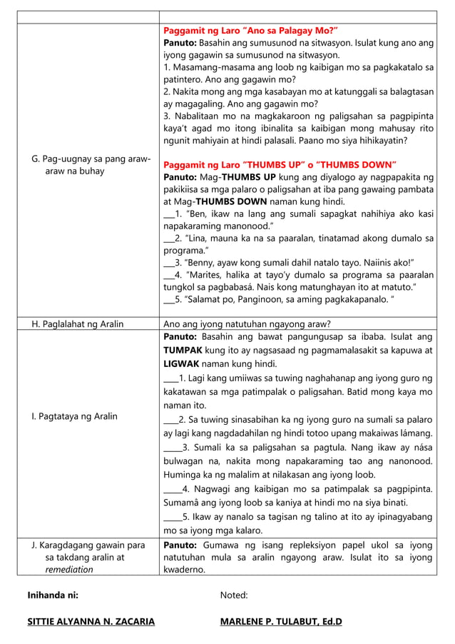 DLP - ESP3 Pakikiisa sa Gawaing Pambata.docx