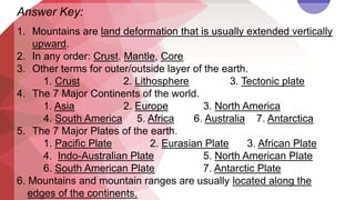 DLP - Q1-Qz01 - Layers of the Earth, Continents, Major Plates.pptx