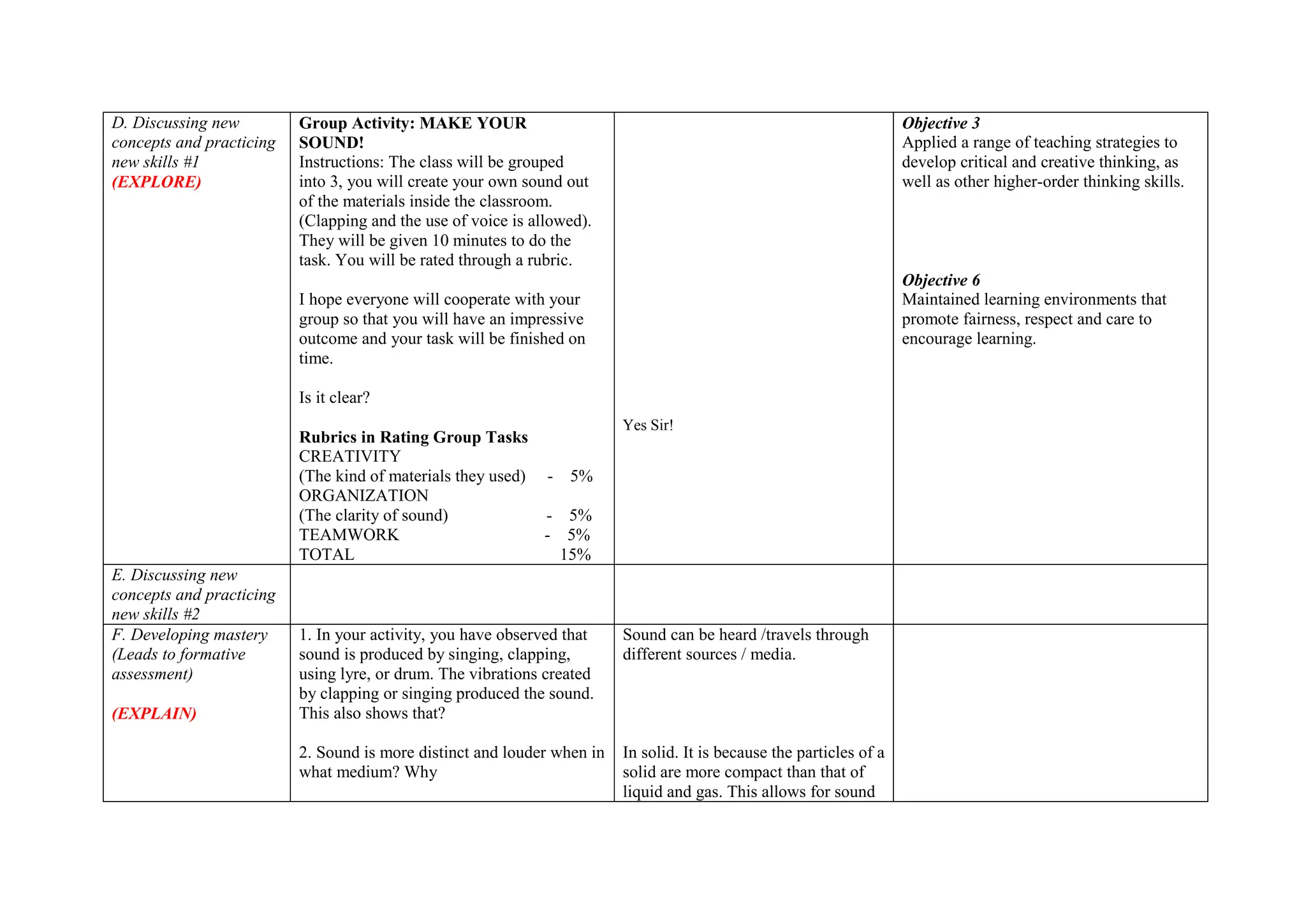 Daily Lesson Plan in Sound -For Upload.pdf | Educational Assessment ...