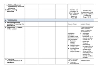 Daily Lesson Plan-W1-STATistic and probability | DOCX