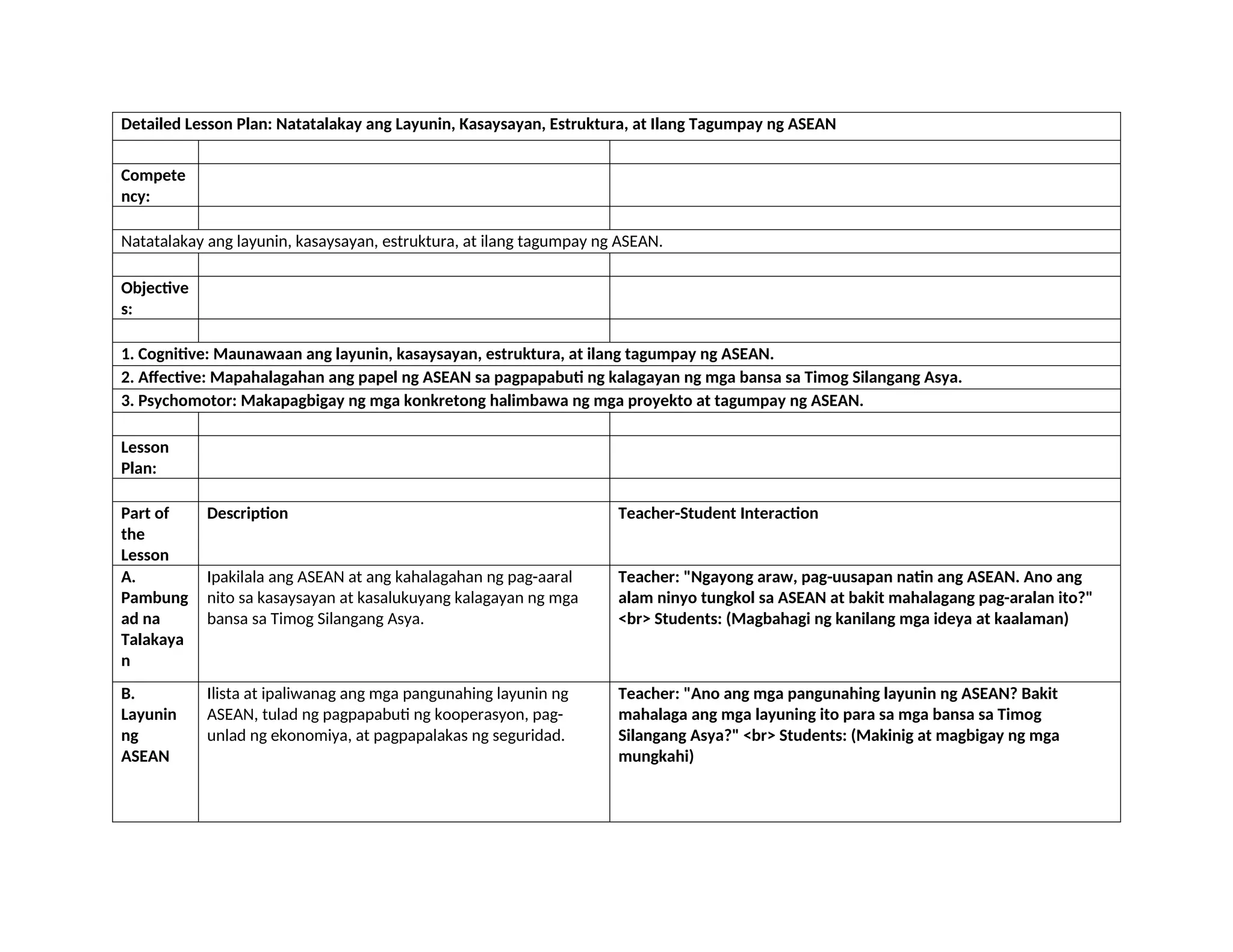 DAILY LESSON PLAN FOR ARALING PANLIPUNAN | DOCX