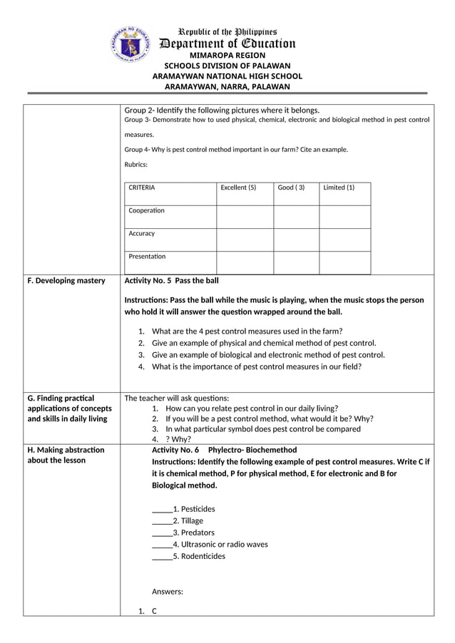 daily lesson plan agriculture grade 9.docx | Gardening | Home & Garden