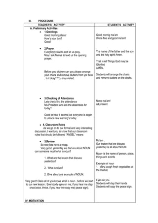 detailed lesson plan in english text type according to purpose language ...