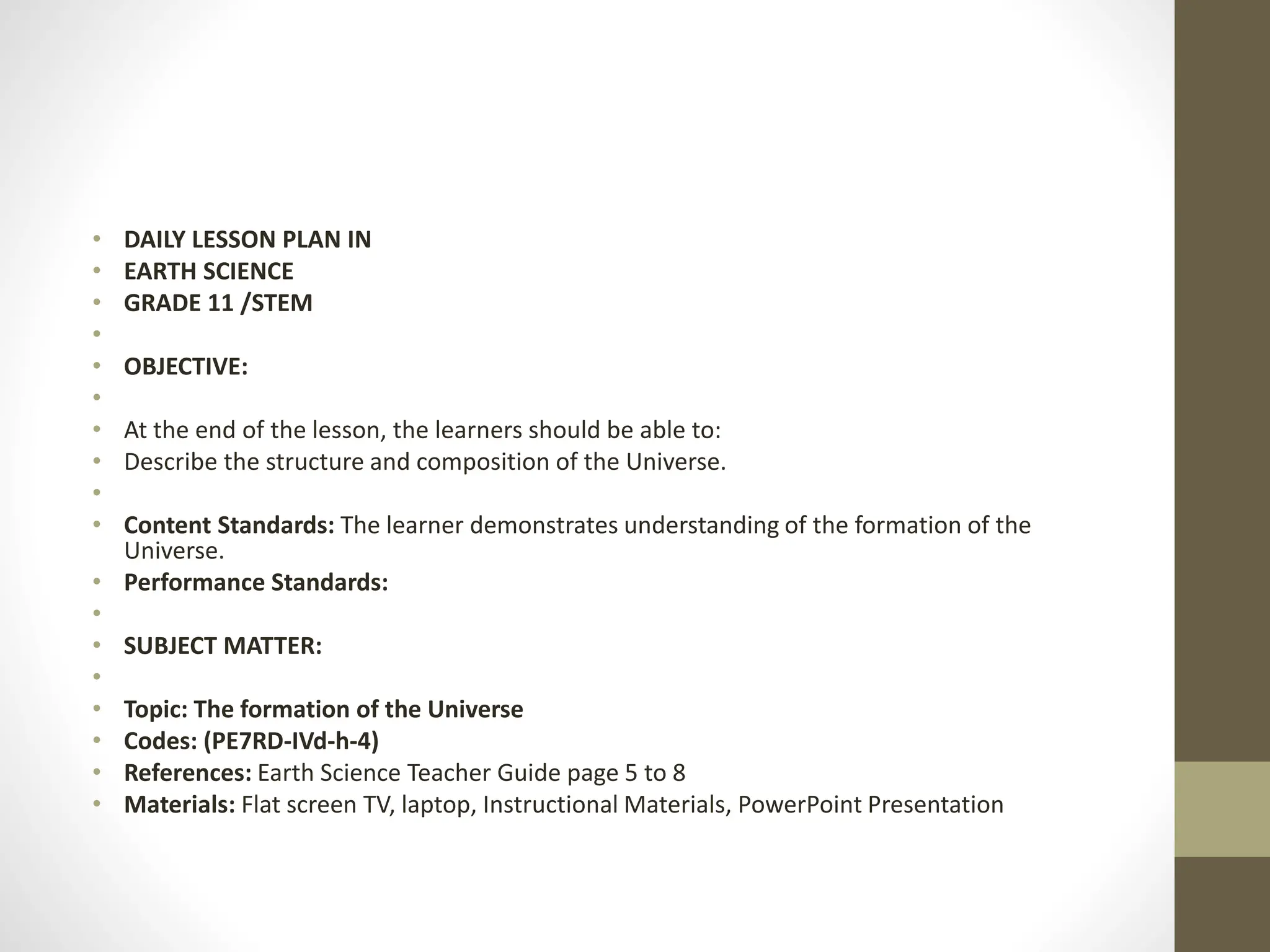 DLP Earth science.pptx for STEM grade 11 track | PPTX