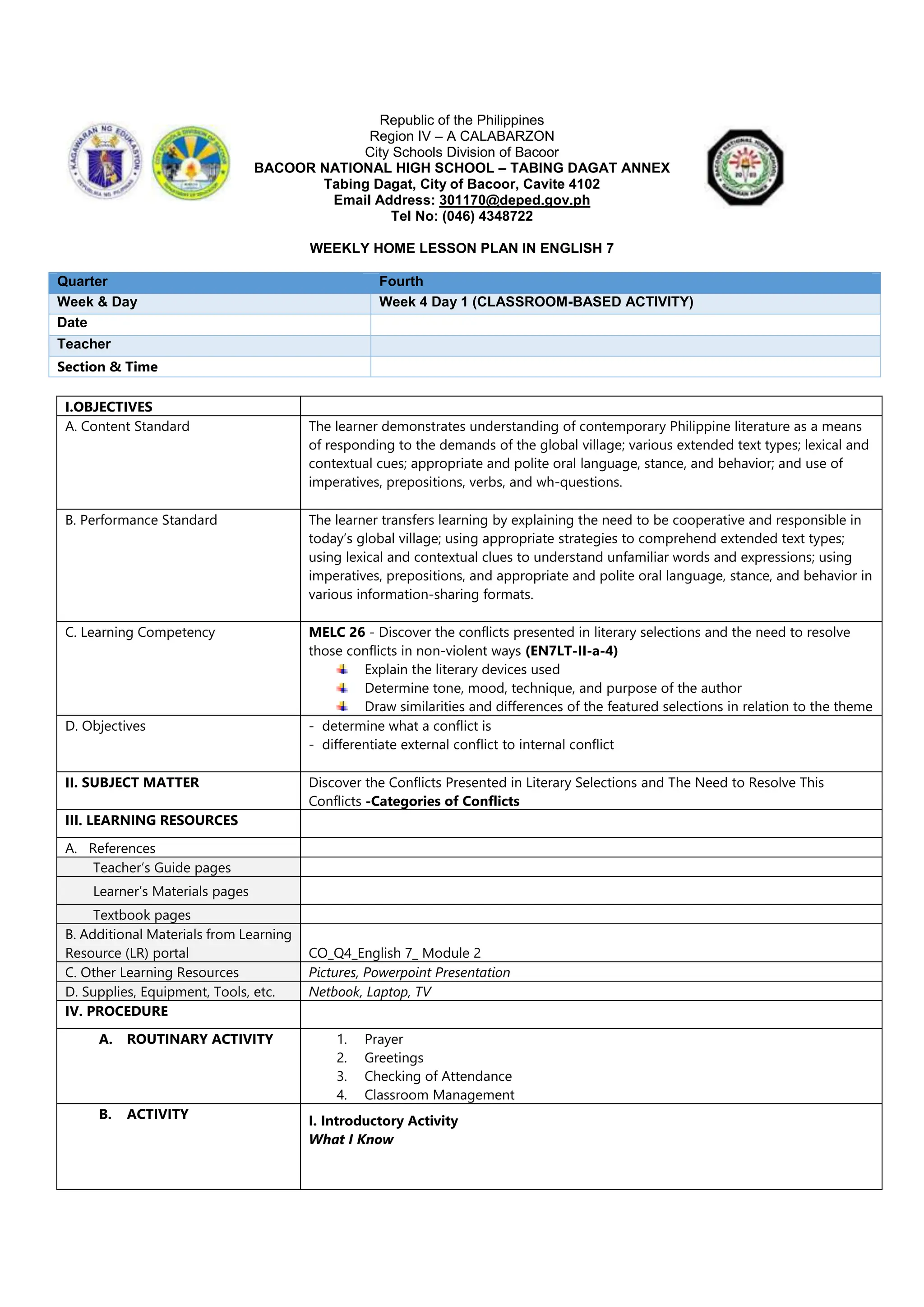 English 7 Week 7 Grade 7- Differentiation of cultures | DOCX