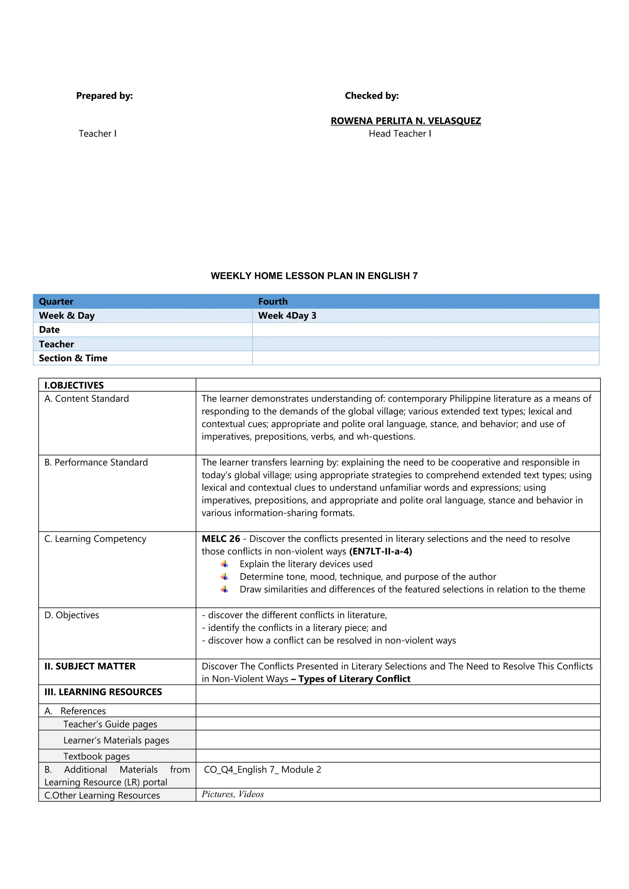 English 7 Week 7 Grade 7- Differentiation of cultures | DOCX