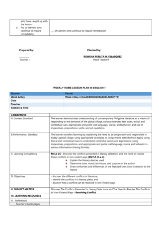 English 7 Week 7 Grade 7- Differentiation of cultures | DOCX