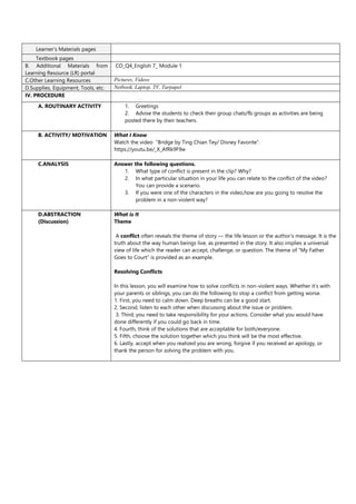 English 7 Week 7 Grade 7- Differentiation of cultures | DOCX