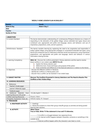 English 7 Week 7 Grade 7- Differentiation of cultures | DOCX